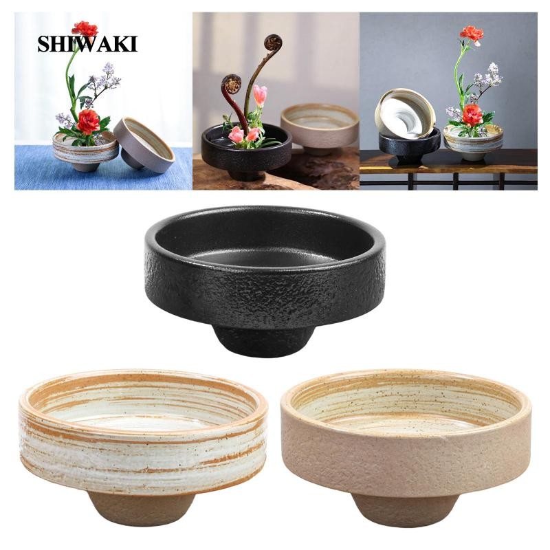 [Shiwaki] แจกันเซรามิค Ikebana Centerpiece แจกันดอกไม้วินเทจรอบญี่ปุ่น ...