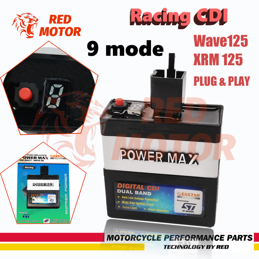 แข่ง 9 โหมด CDI Wave125 XRM125 ความถี่คู่ Powermax (4 ขา) | Shopee Thailand