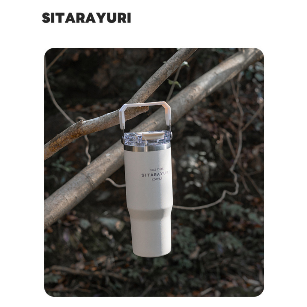 SITARAYURI แก้วน้ำเก็บความเย็นแบบหูหิ้ว ขนาด 600ml 900ml สแตนเลส 304 ...