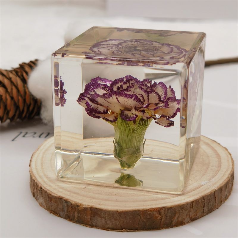Resin eternal flower real dandelion Rose Cube simple modern home study ...