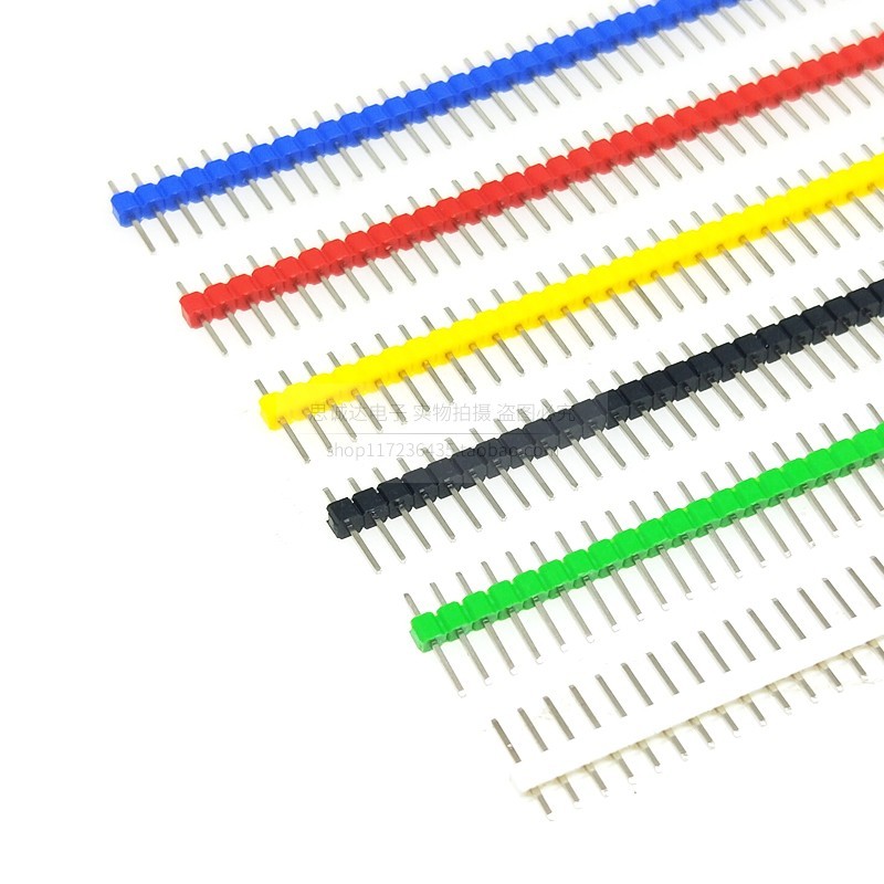 สีเดี่ยวแถว Pin Pitch 2.54MM 1 * 40P Straight Pin สีดํา/ขาว/แดง/น้ํา ...
