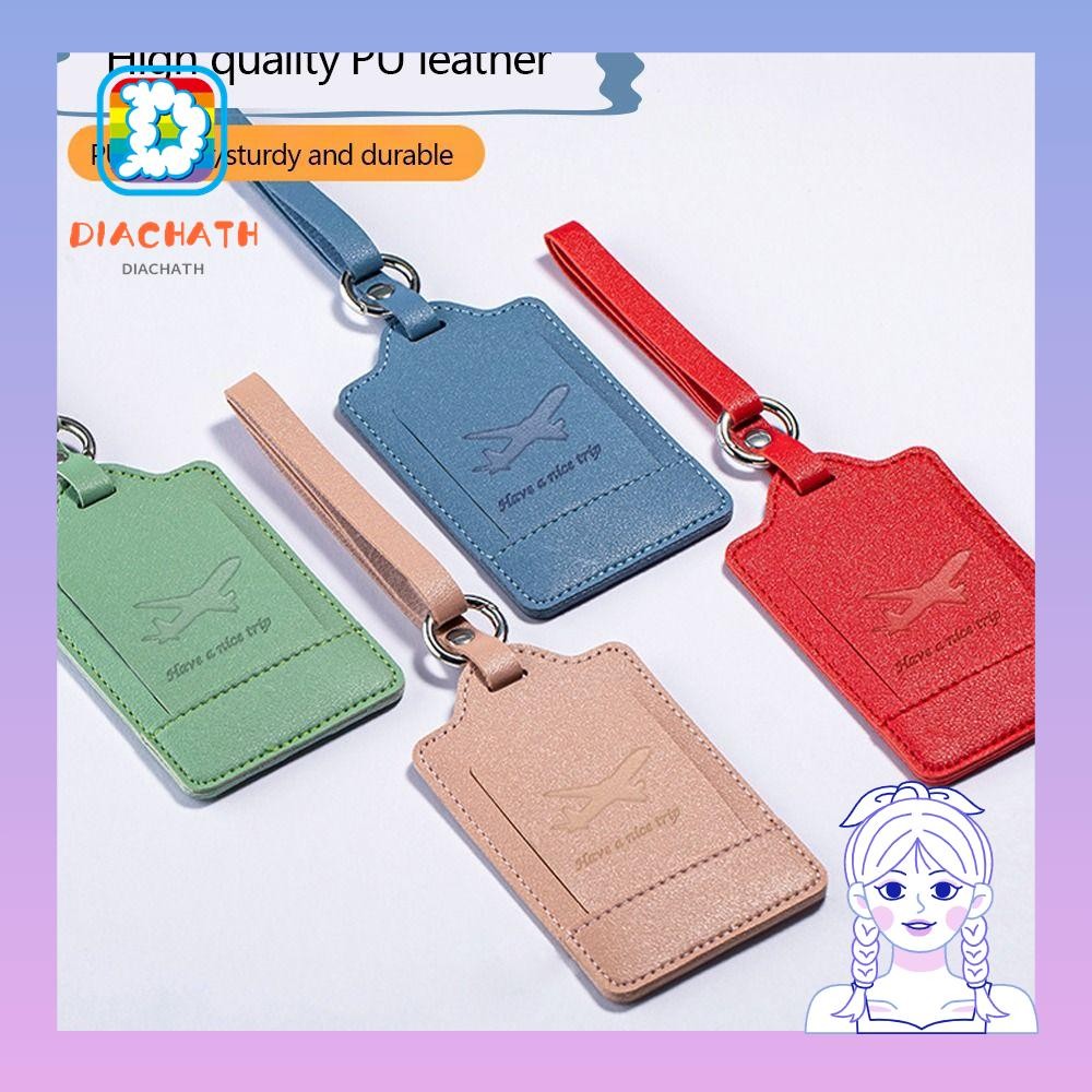 แท็กกระเป๋า DICHATH ป้ายที่อยู่กระเป๋าเดินทางแบบพกพาที่ทนทาน, หนัง PU สร้างสรรค์ Anti Loss ...