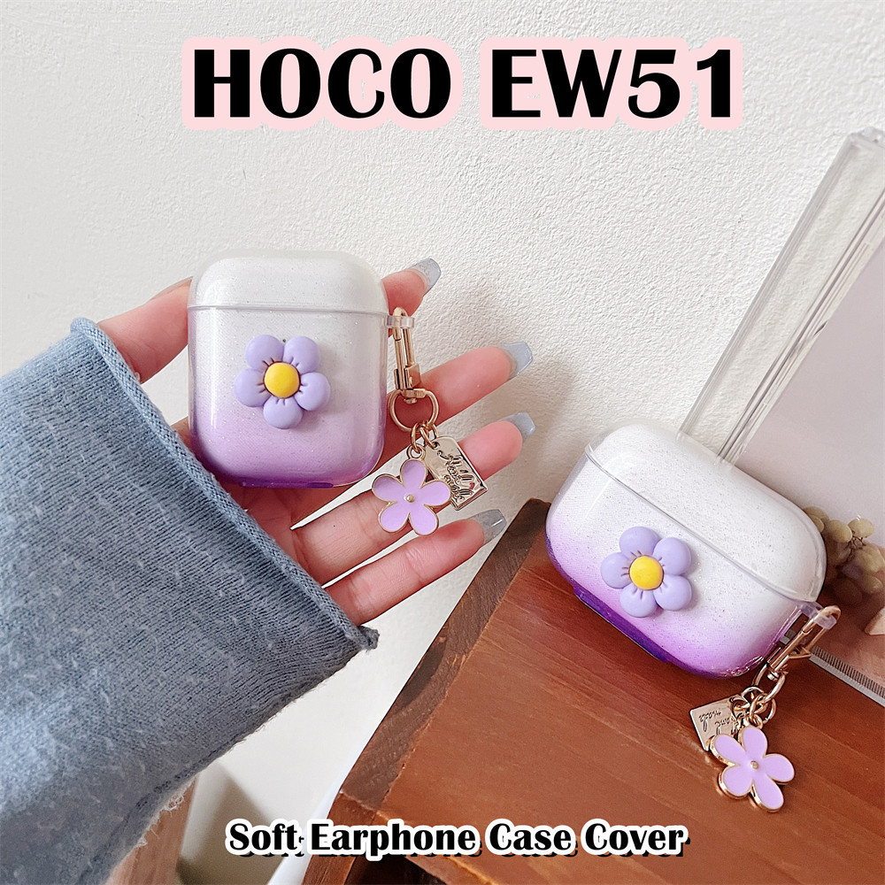 บูติกต้นฉบับสําหรับ Hoco EW51 กรณีปลอกซิลิโคนอ่อนนุ่ม DIY การ์ตูนไล่โทนสีหูฟังกรณีฝาครอบ ...