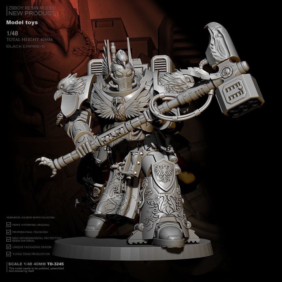 40mm zbboy โปรดิวเซอร์ Monroe Legion 2 Warhawk Lord เรซิ่นรูปทหารขาว TD ...