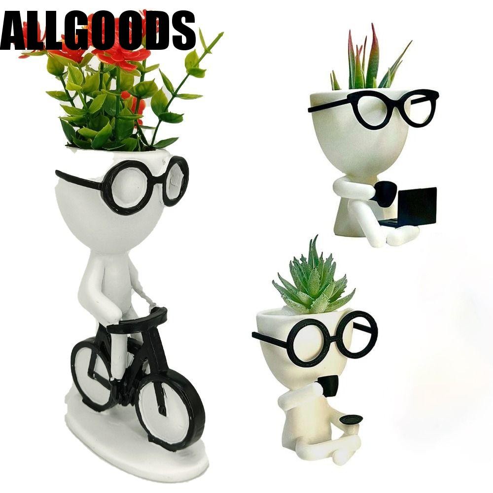 Allgoods กระถาง Humanoid Planter, เรซิ่น Carft น่ารักเลียนแบบ Humanoid ...