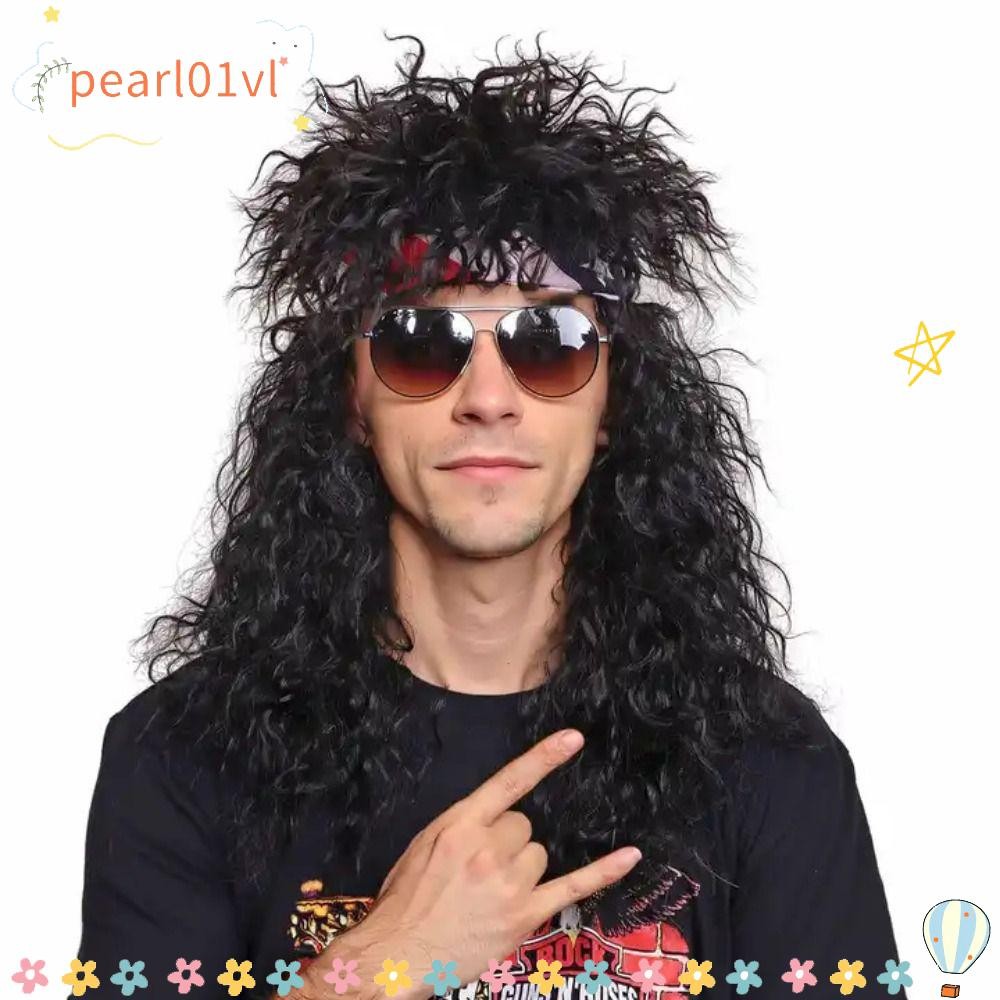 Pearl01 ฮาโลวีนคอสเพลย์วิกผม, Punk Fluffy 70s 80s Rockstar วิกผม ...