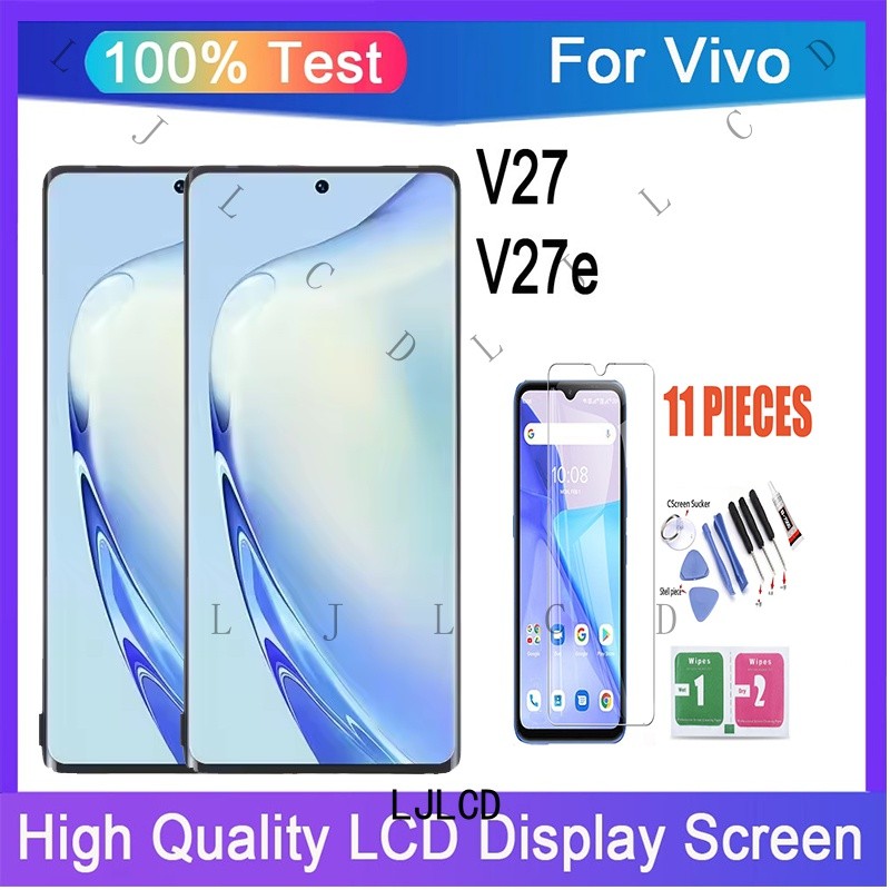 จอแสดงผล LCD AMOLED Vivo V27 5G V27e ดั้งเดิมเปลี่ยนหน้าจอสัมผัส ...