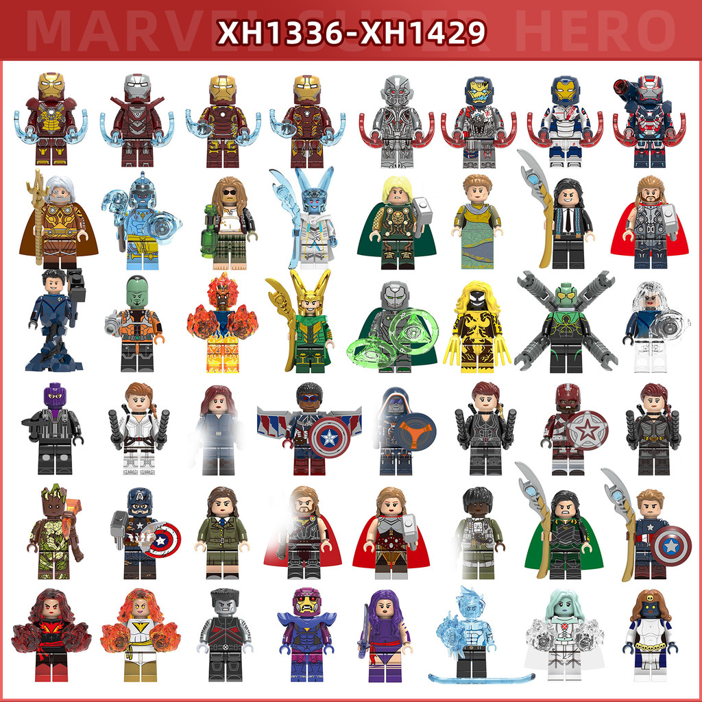 บล็อกตัวต่อซูเปอร์ฮีโร่ Thor Loki Black Widow Spider-Man Iron Man ...