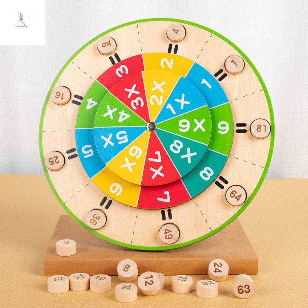 Cross Turntable Multiplication Board, Montessori ของเล่นคณิตศาสตร์ไม้ ...