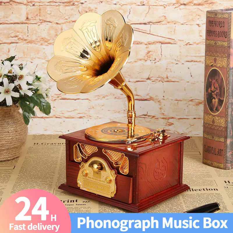 Antique Classical Retro Horn Gramophone Music Box Antique Classical ...