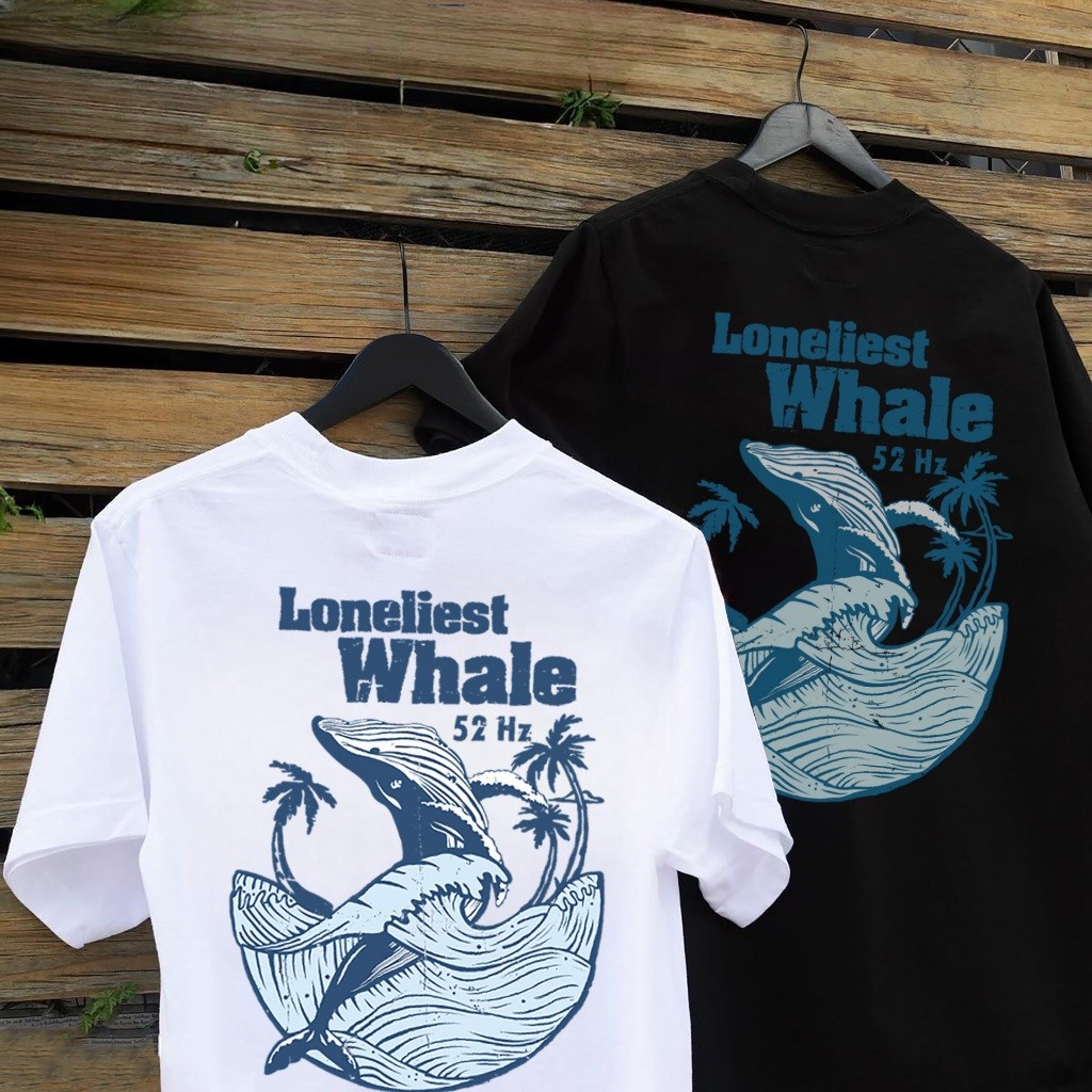 (พร้อมส่ง) เสื้อยืด Loneliest Whale 52 Hz - ผ้าคอตตอน | Shopee Thailand