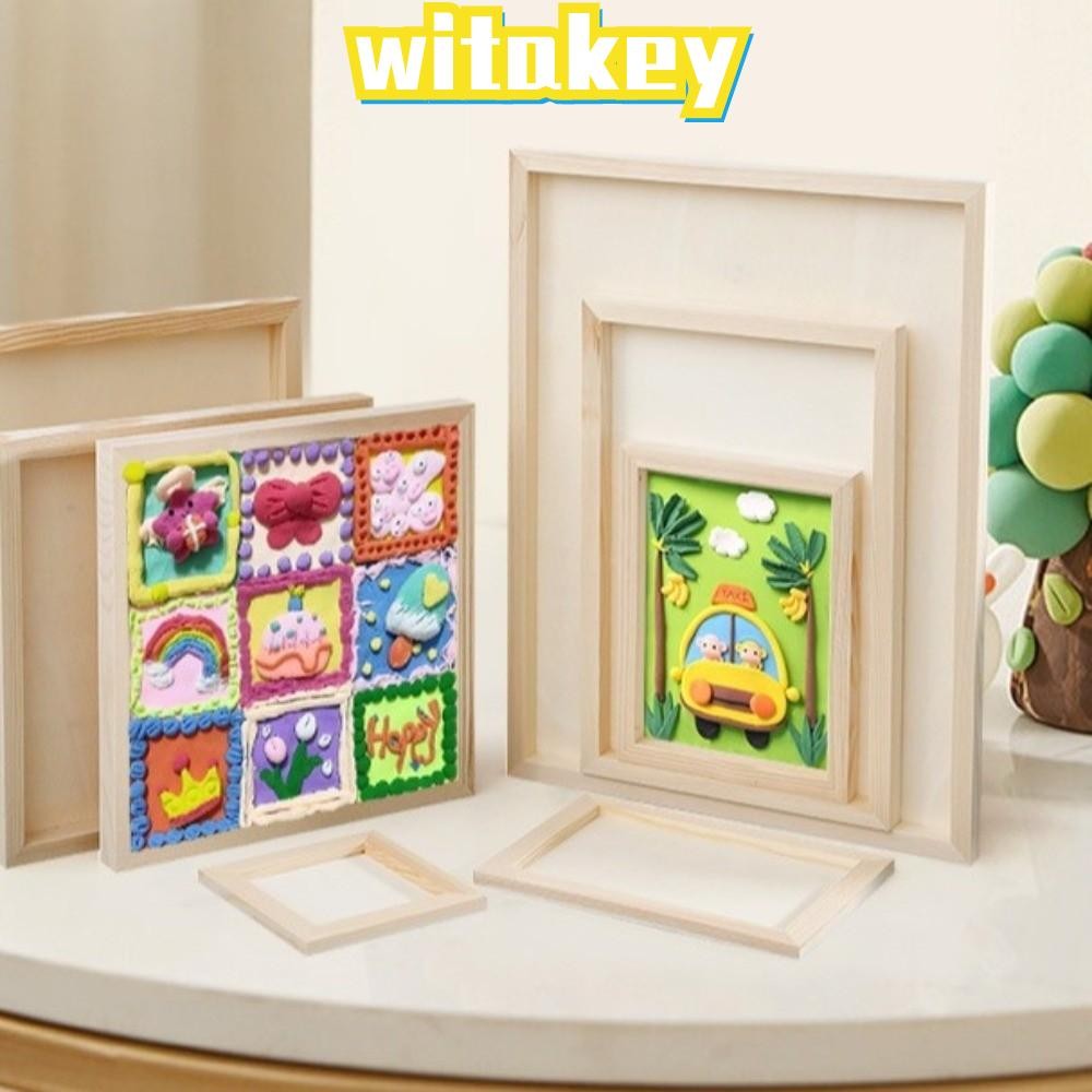 WITAKEY กรอบดินเปล่า,ไม้หลายขนาดกรอบรูป,เด็กของขวัญ Cbacktive DIY Party Decor ผู้ถือภาพไม้เด็ก ...