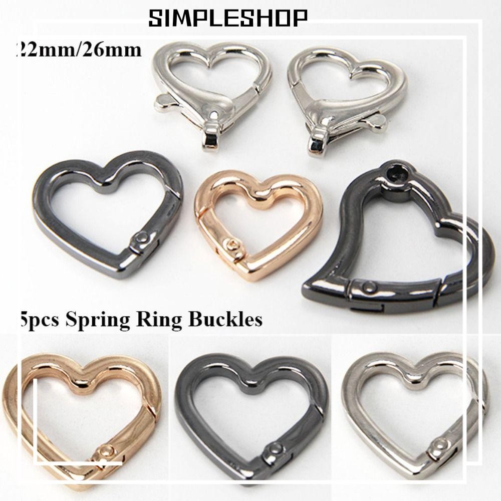 SIMPLESHOP 5 ชิ้น แหวนและหัวเข็มขัด ลายหัวใจ สีดำและเงิน คุณภาพสูง | Shopee Thailand