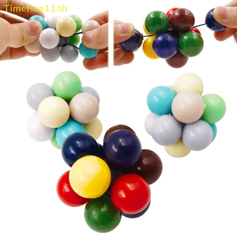 TimeHee Creative Elastic สีสัน Ball Fidget ของเล่นบีบลูกเด็กผู้ใหญ่ความ ...