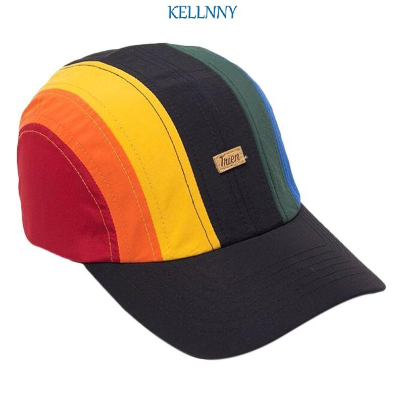Kelln Unisex หมวกเบสบอล พิมพ์ลายเส้นรุ้ง มีดึงสาย เหมาะสำหรับฤดูร้อนและ ...