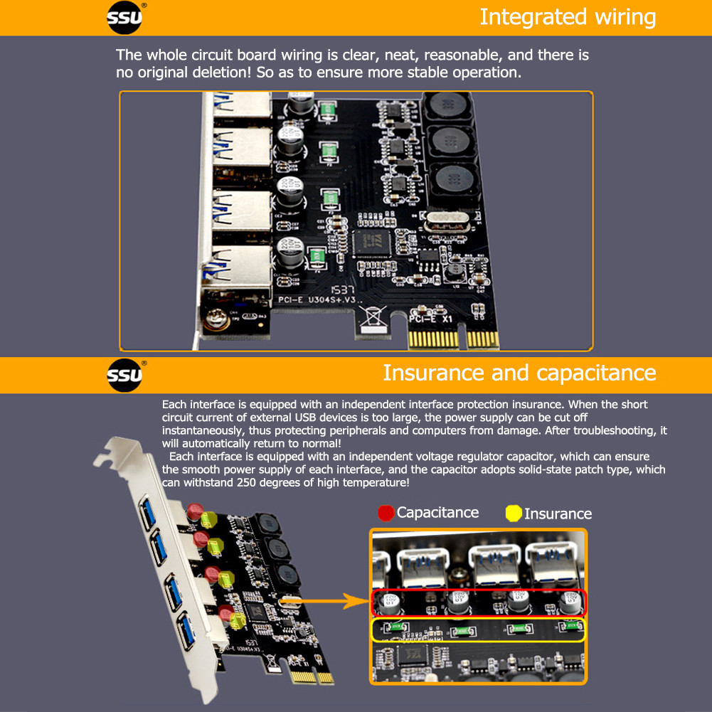 [explosion1.th] U3v04s+ 4 พอร์ต USB 3.0 PCIe การ์ดขยาย PCI Express USB ...