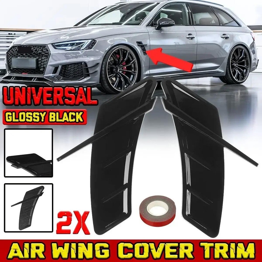 2xcar สติกเกอร์ Universal ด้านข้าง Fender Vent Air Wing สําหรับ Audi A3 ...
