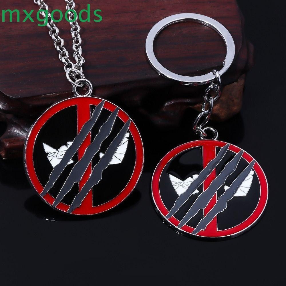 Mxgoods รอยขีดข่วนโลหะ Neckless, Deadpool & Wolverine Marvel Superhero ...