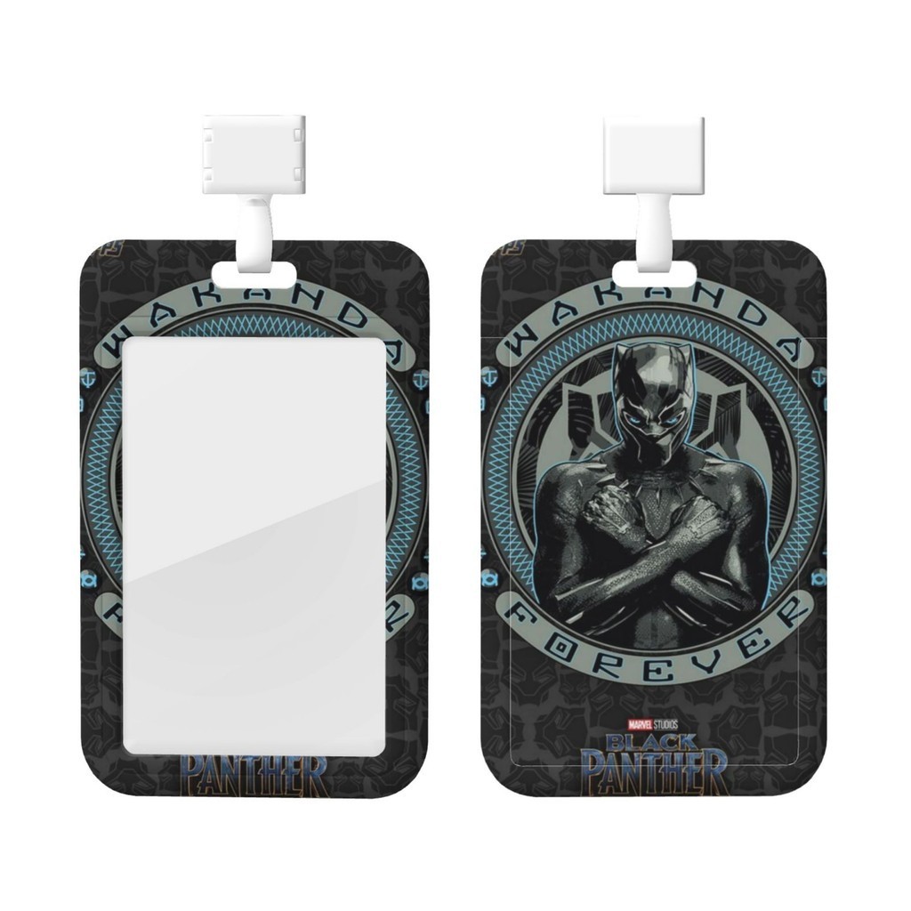 Black Panther ID Card Badge Holder Badge Lanyard การ์ตูนอะนิเมะกรณีชื่อ ...