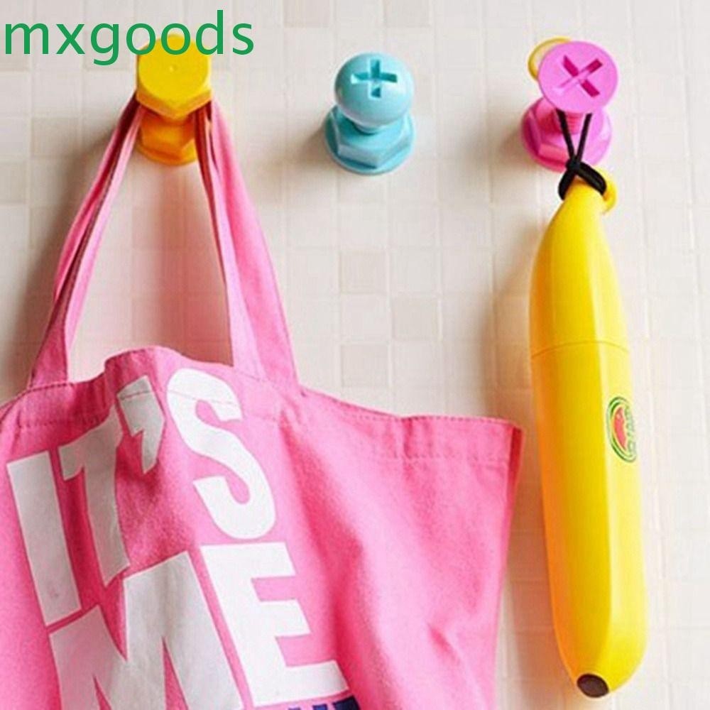 Mxgoods 3ชิ้นตะขอเหนียว,สกรูเล็บรูปพลาสติกสกรูรูปตะขอ,ตกแต่งติดผนัง ต่อย-ฟรี ไม้แขวนเสื้อตะขอ ...