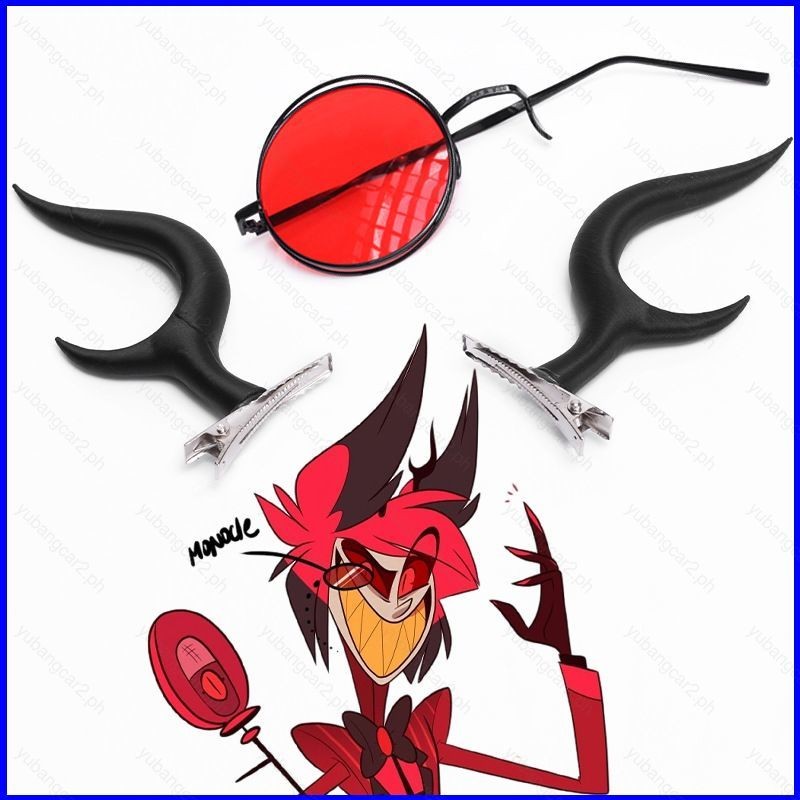 Yb2 Hazbin Hotel Alastor คอสเพลย์ Horned monocle หัวแว่นตาเครื่องประดับ ...