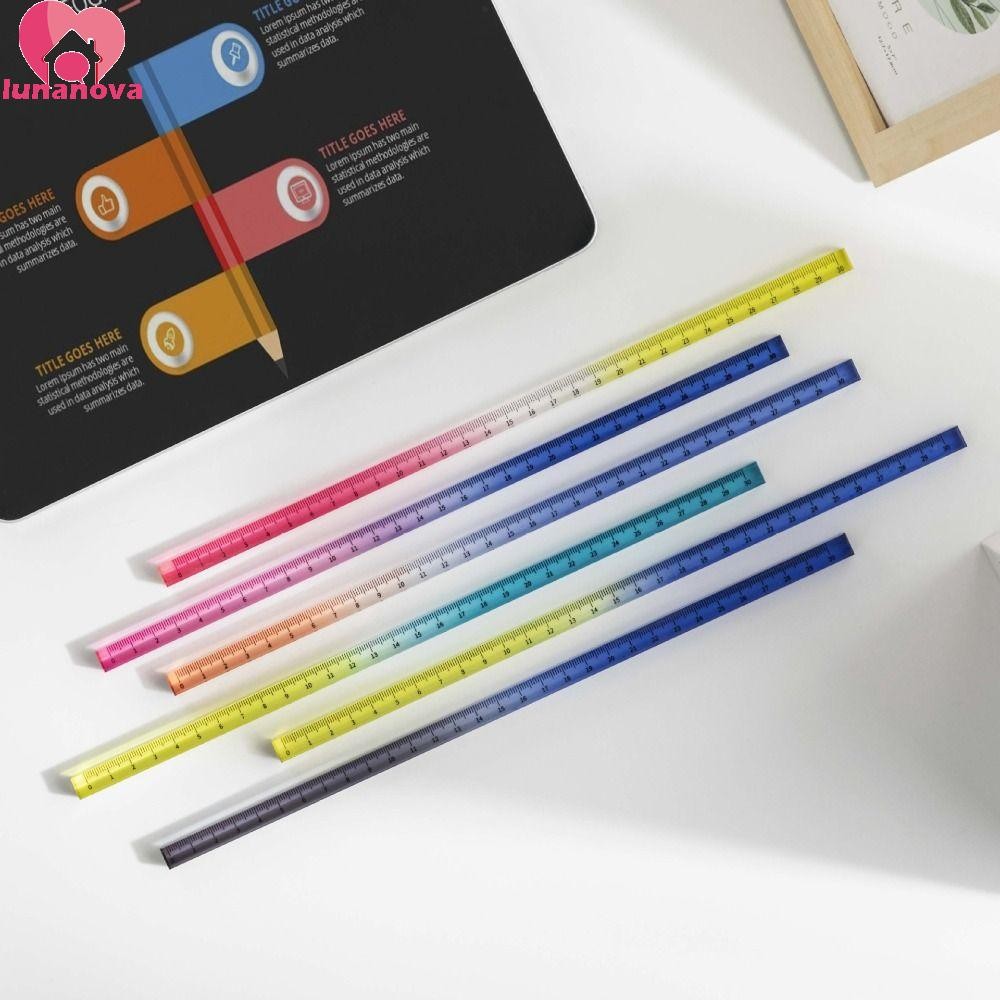 Lunanova Gradient Straight Rulers, 15 ซม.20 ซม.30 ซม.มัลติฟังก์ชั่ ...