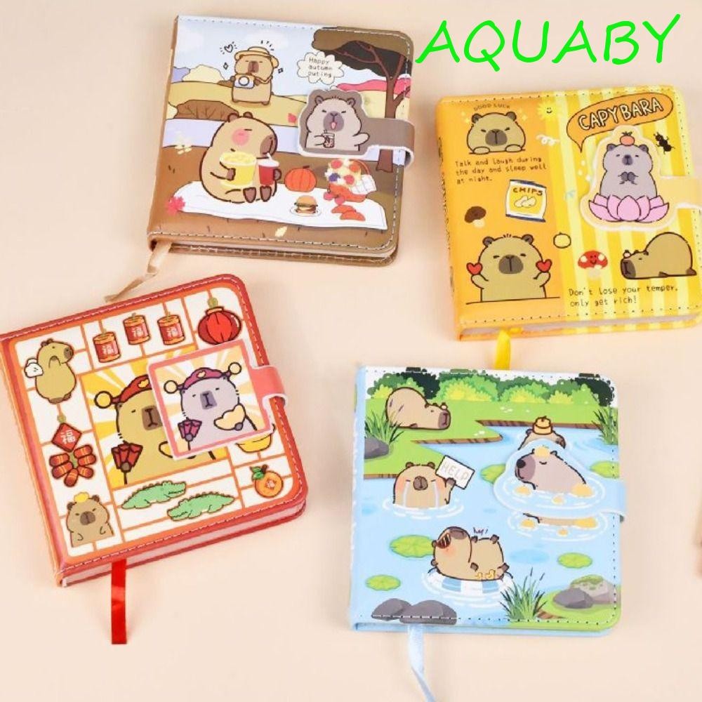กระดาษวาดภาพกระเป๋า AQUABY Capibara, Hand Ledger แบบพกพา Capybara สมุดวาดภาพ, สมุดบันทึกที่ ...