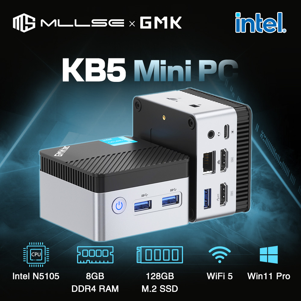 GMKtec KB5 Mini PC Intel Celeron N5105 Windows 11 Pro 4K 8GB RAM 128GB ...