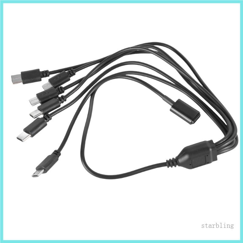 Star 6-Way Charging Solution USB C ถึง Triple USB 5Pin และ Triple Type ...