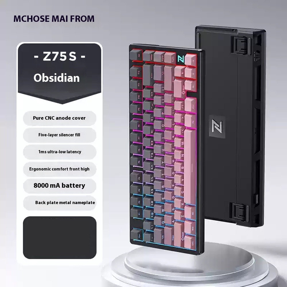 Mculies Z75S Mehcanical Keyboard Tri-mode ไร้สาย Half-Aluminium 75% Hot Swap ที่กําหนดเอง ...