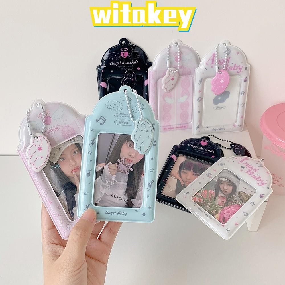 WITAKEY พวงกุญแจพกพา กรอบรูปการ์ดประจำตัว PVC ลายปีกนางฟ้า สำหรับนักเรียนหญิง | Shopee Thailand
