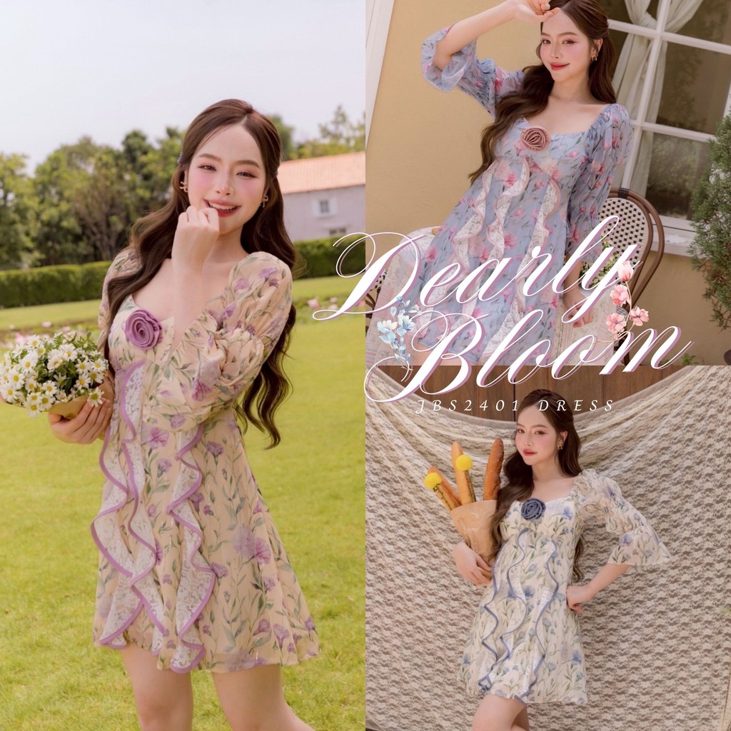 #JBS2401 Dearly Bloom Dress Joobs.studio | Shopee Thailand