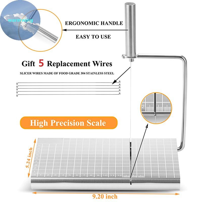 เครื่องตัดชีสสแตนเลส Warmwing พร้อมเครื่องตัดลวดทดแทนไส้กรอกและแฮมตัดอุปกรณ์ครัวเครื่องมือ TH ...