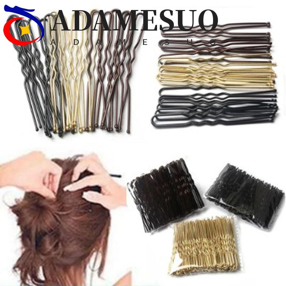 คลิปผมโลหะ ADAMESUO 50 ชิ้น แบบ Bobby Pin และ U-Barrette ขนาด 5/6/7 ซม., ทนทานและยึดผมแน่น ...
