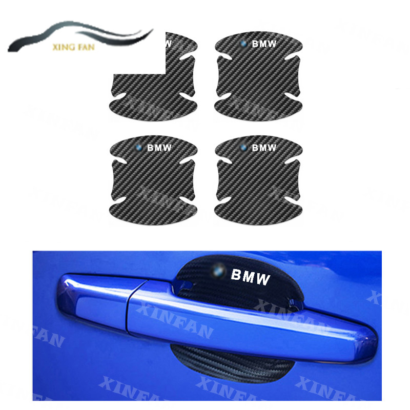 4 ชิ้นรถประตูชามคาร์บอนไฟเบอร์สติกเกอร์อุปกรณ์เสริมสําหรับ BMW E36 E38 E46 E60 E61 E90 E91 E92 ...
