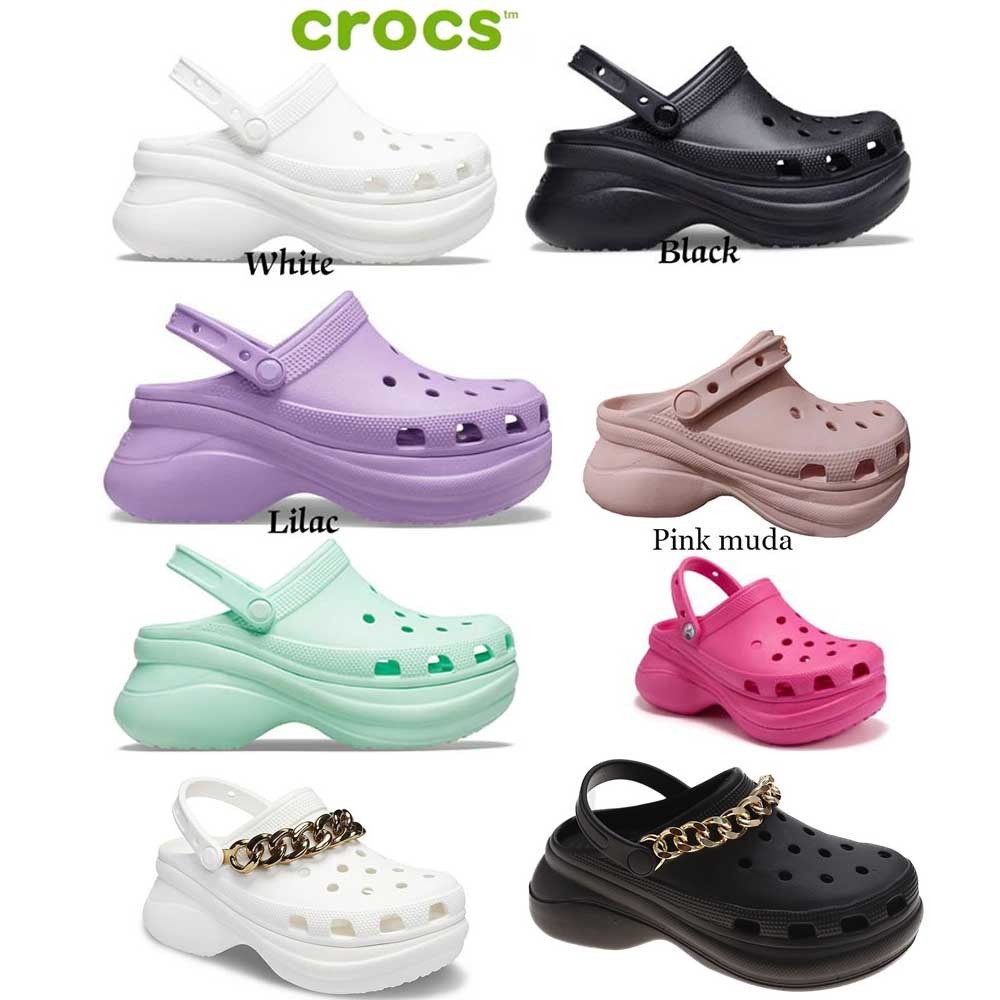 Crocs Classic Bae Clog Women & 39;s platform Chain Embellished รองเท้า ...