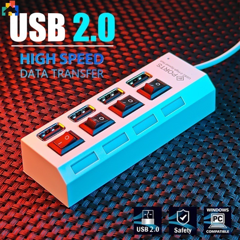Universal Multi-Purpose USB 2.0 Power Adapter 4 พอร์ต USB Splitter Hub ...