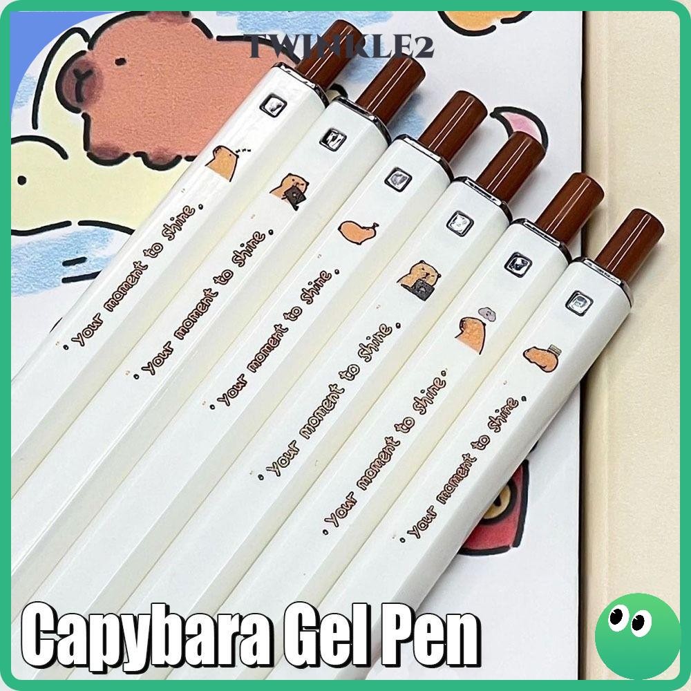 Twinkle 6 ชิ้นปากกาเจล, เครื่องเขียนเขียน 0.5 มม. ปากกาหมึกสีดํา, แบบพกพาเขียนเรียบแห้งเร็ว ...