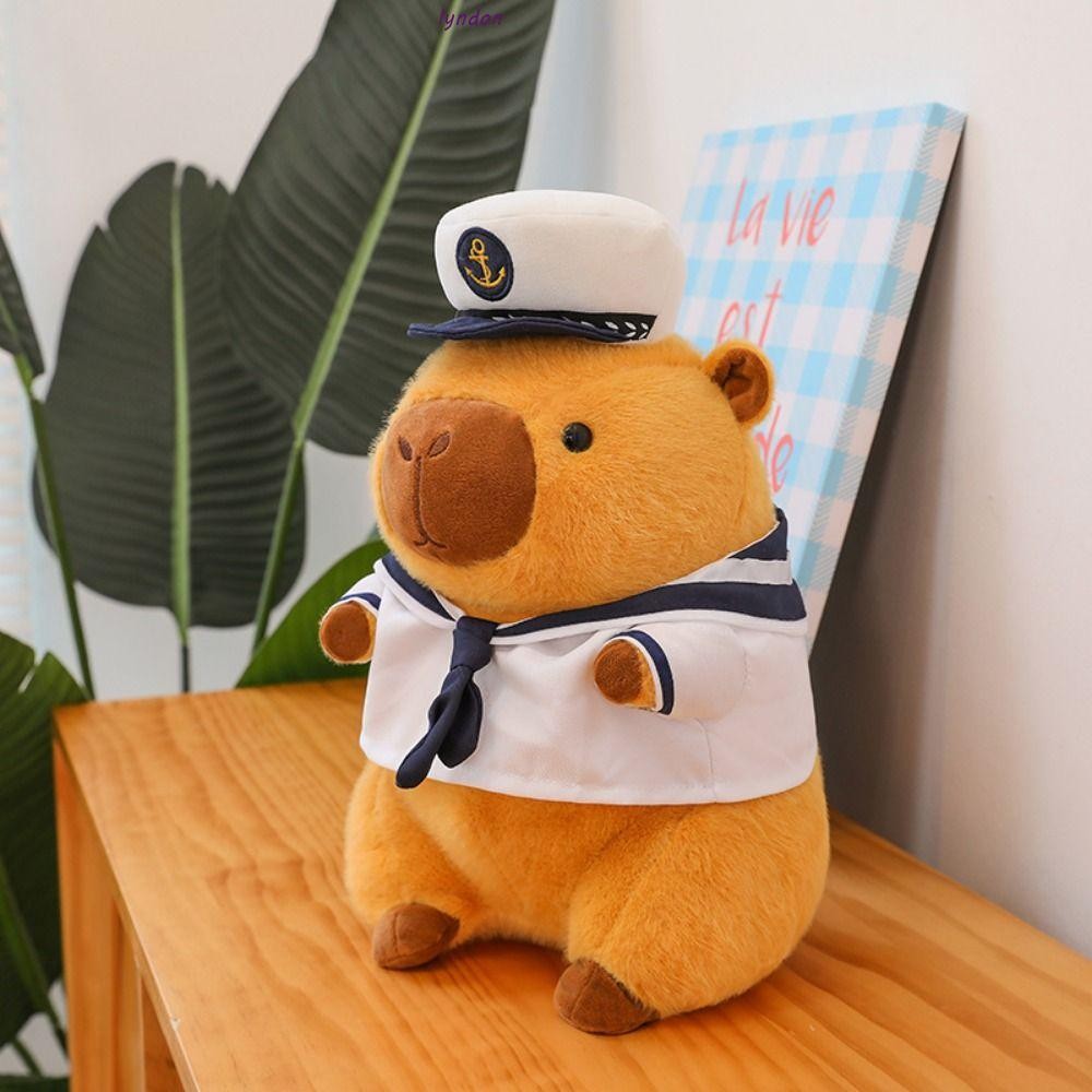 Lyndon Navy Sailor Capybara Doll, Capybara Shape น่ารักจําลอง Capybara ...