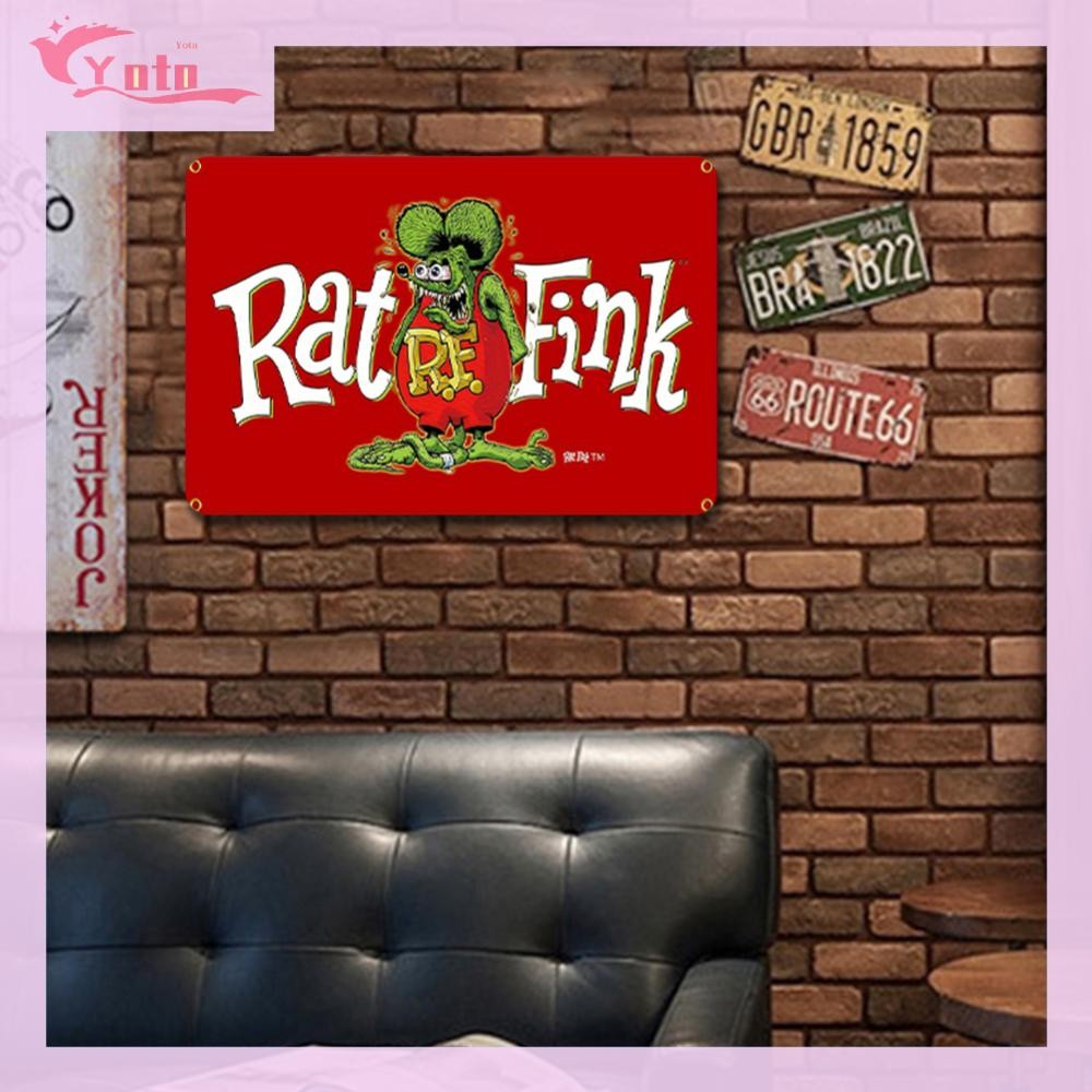 [Yotable.th] Vintage Metal Plate Rat Fink ภาพวาดเหล็กสี่เหลี่ยม Wall ...