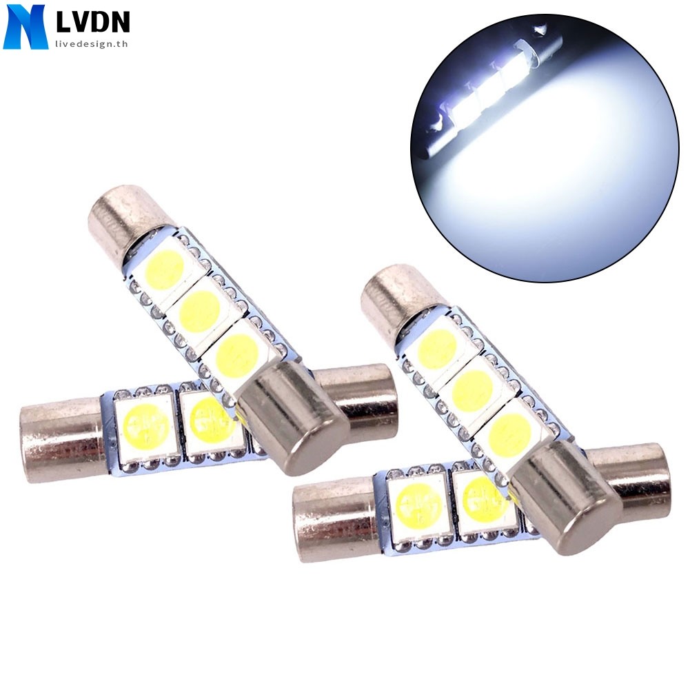 4 x สีขาว LED ST6-5050-3SMD 29 มม.B6LED ฟิวส์Visor Vanityกระจกหลอดไฟคุณภาพสูงอุปกรณ์เสริม ...