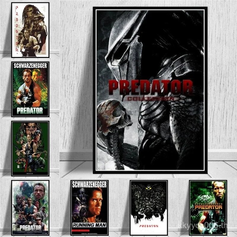 Arnold schwarzenegger The Predator Canvas Art โปสเตอร์ภาพยนตร์สยองขวัญ ...