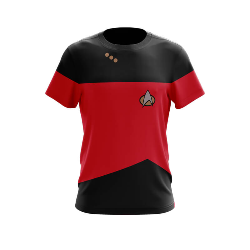 Star Trek Red Running Shirt ใหม่ Full Sublimation พิมพ์เสื้อแขนสั้น ...