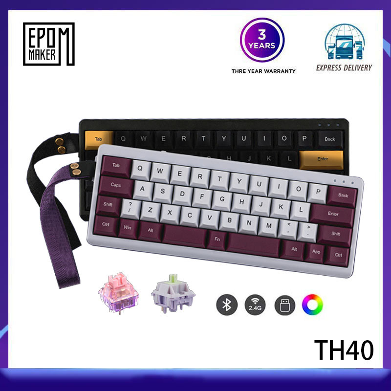 Epomaker TH40 Custom Mechanical keyboard 40% พร้อมปุ่มกดเดินทาง VIA ไร้ ...