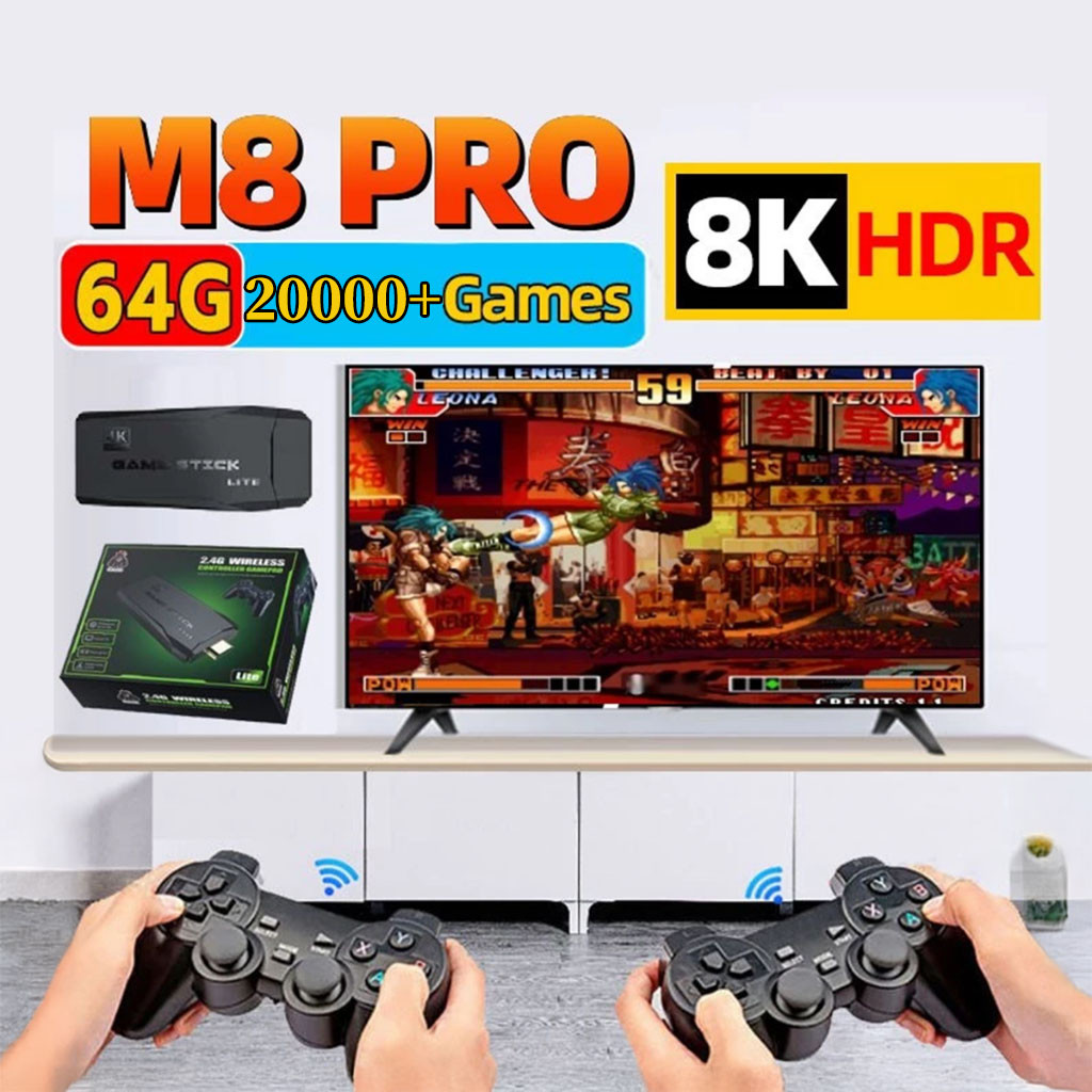 M8 เกม Stick Lite 4K ในตัว 20000/30000 เกมคอนโซลเกม เกมคลาสสิก 2 คอนโทรลเลอร์ไร้สายสําหรับ ...
