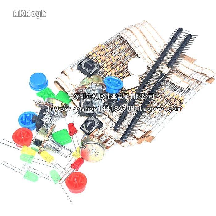 DIY Universal Parts Kit ชุดส่วนประกอบชุดความต้านทาน LED สวิทช์ Pin ...