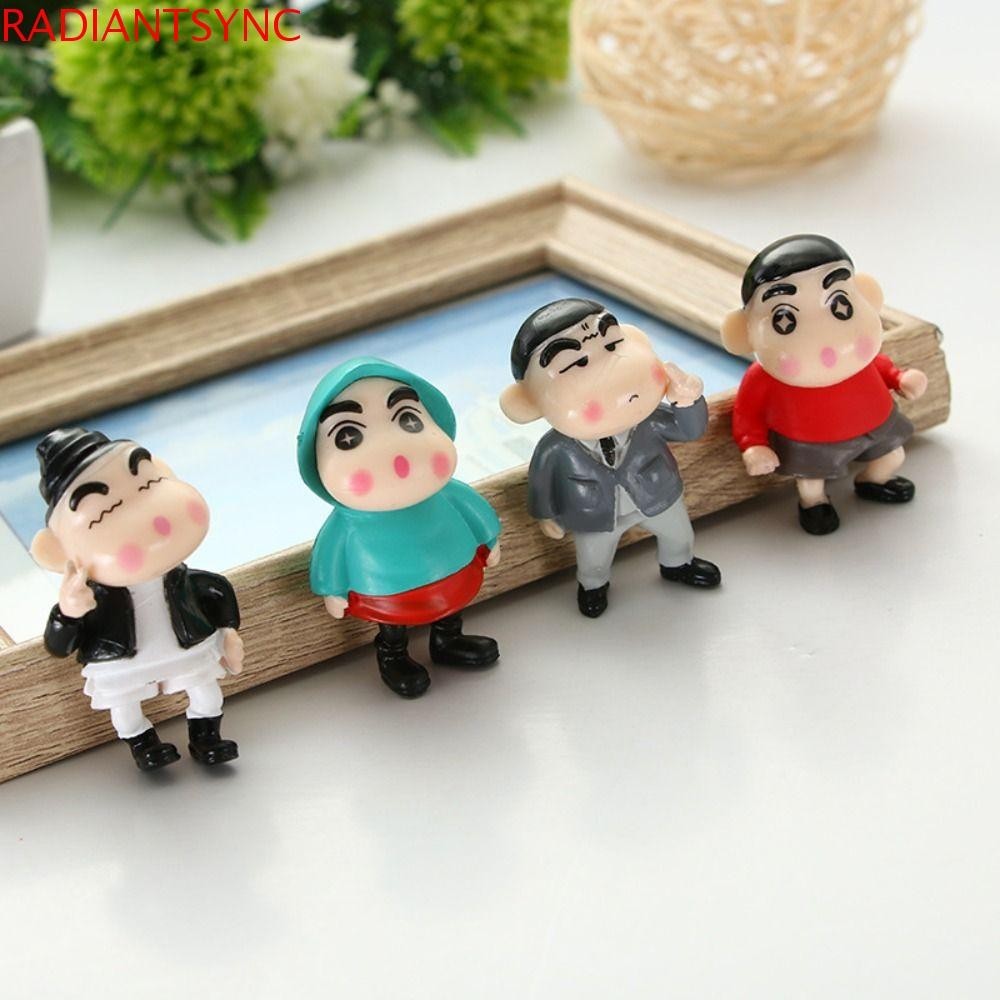 Radiantsync 4 ชิ้น/เซ็ต Crayon Shin-Chan Action Figure, PVC คอลเลกชันอะนิเมะ Shin Chan Figuras ...