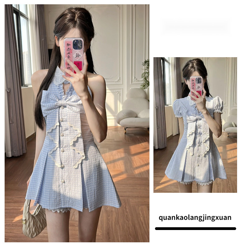 Sea Salt Cheese Summer Sweet Pure Desire Small Man Slim-fit ชุดเดรสสาว ...