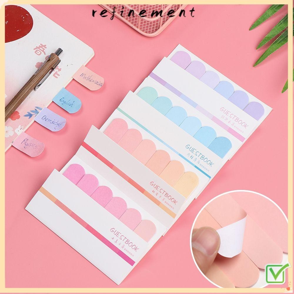 Refinement 120 แผ่น Sticky Notes แฟชั่น Novelty Tab Strip Label Gradual ...