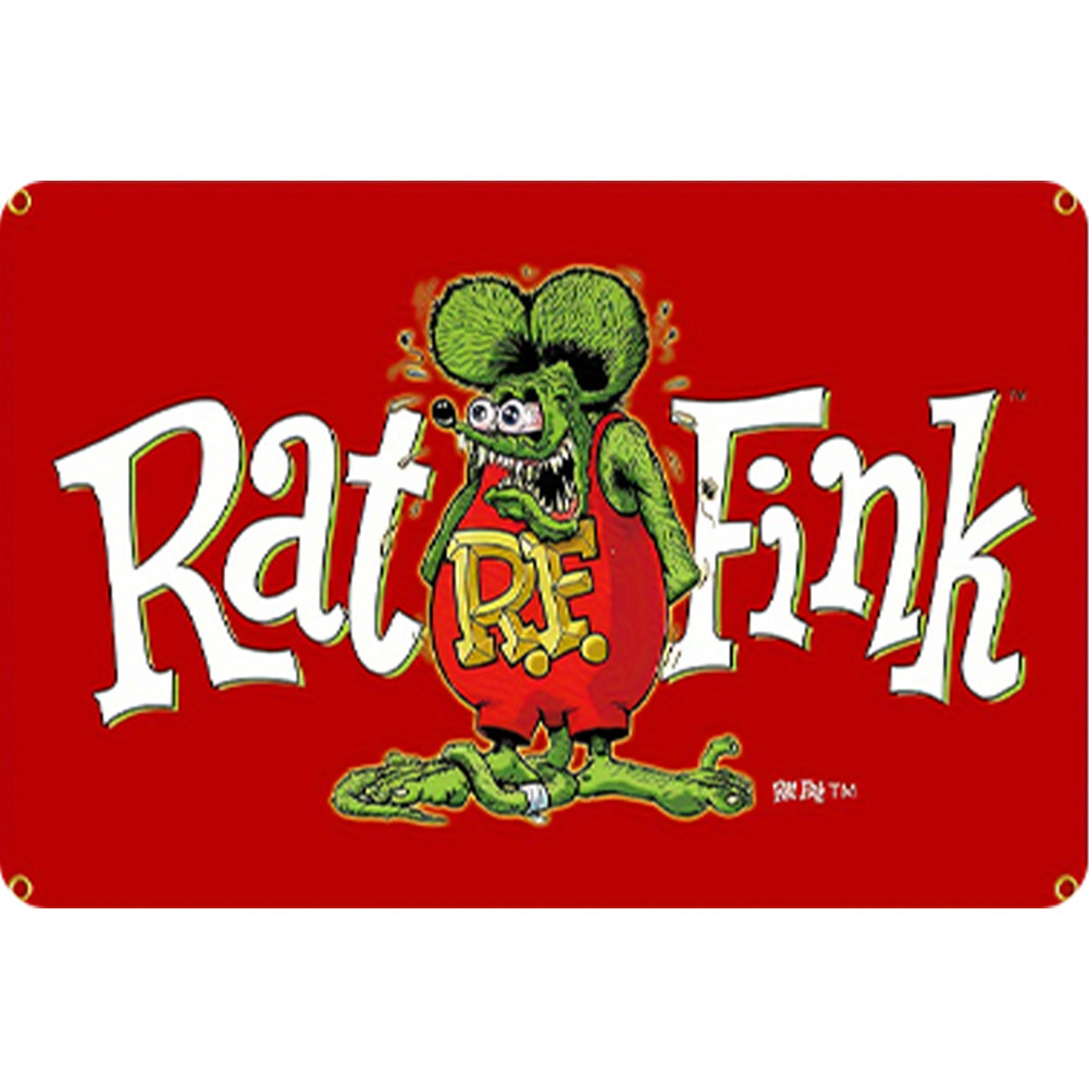 Vintage Metal Plate Rat Fink ภาพวาดเหล็กสี่เหลี่ยม Wall Bar ...